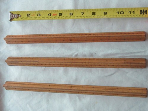 Vintage Architect Wood Triangle Scale Rulers U.S. ST'D Lot of 3 | eBay