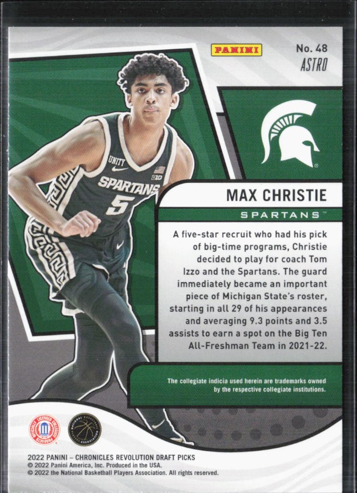 2022 Panini Chronicles Draft Picks #48 Max Christie Revolution Astro ...
