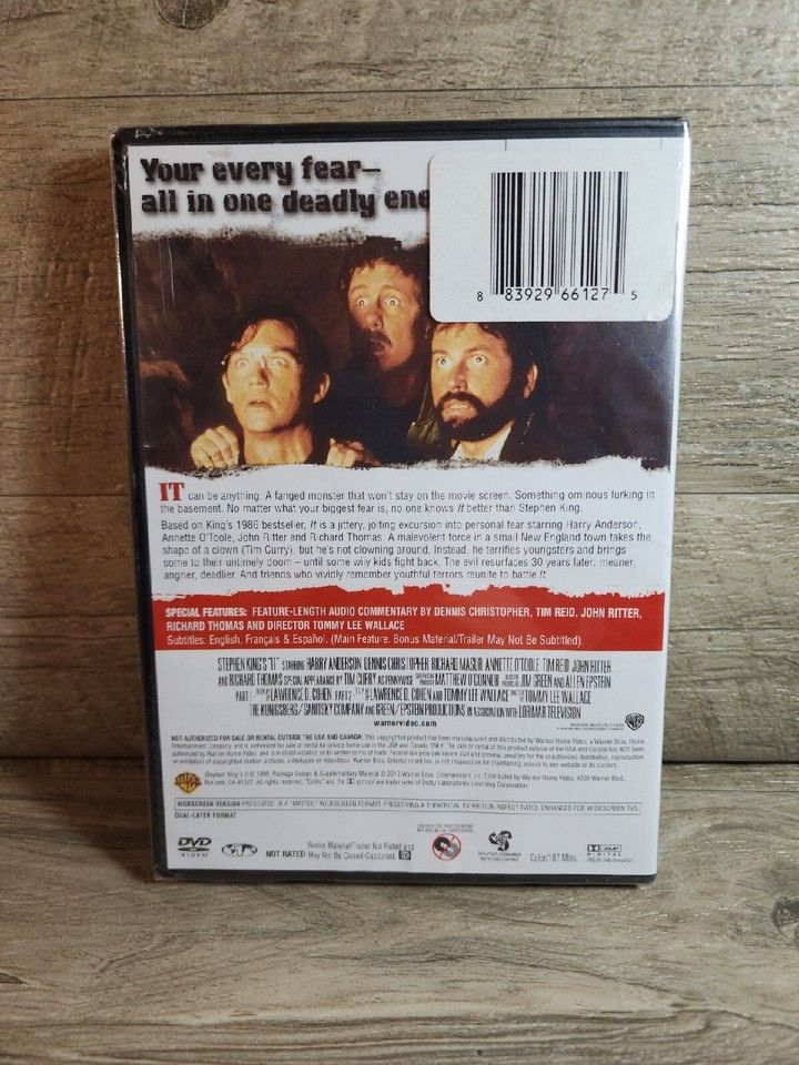 Stephen King's IT DVD 1990 Brand New Sealed Pennywise John Ritter Tim ...