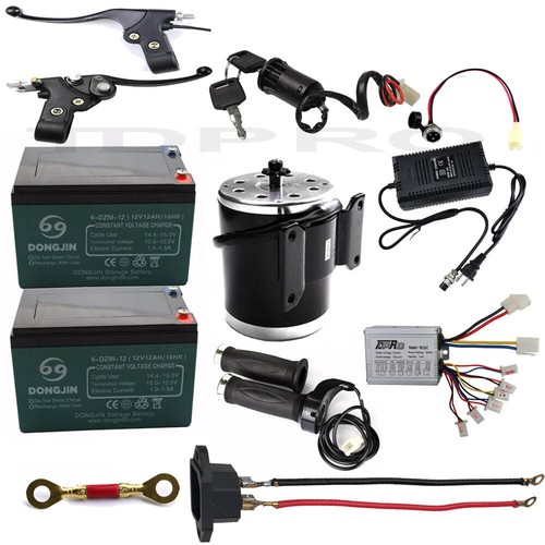 Full Kit 24V 500W Electric Motor Controller Battery ATV Go Kart E Bike ...