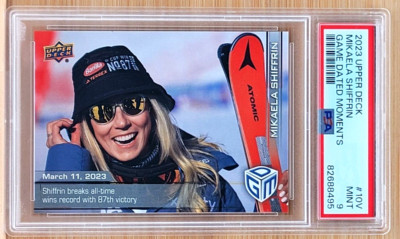 MIKAELA SHIFFRIN 2023 UPPER DECK GAME DATED MOMENTS PHOTO VARIANT PSA 9 ...