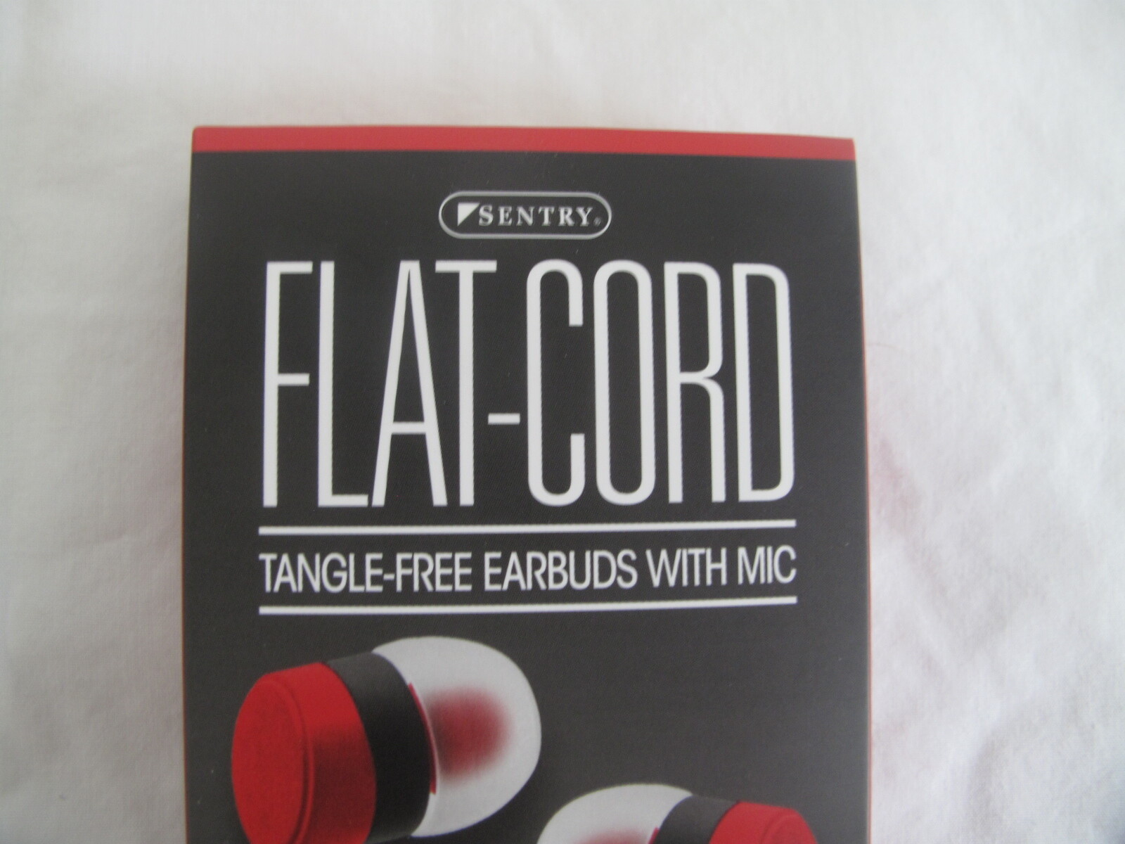 (2) NEW Sentry Flat-Cord Tangle Free Earbuds w/Mic - RED - iPhone ...