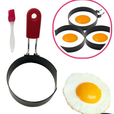 2Pcs 3 " Non-Stick Egg Cooker Ring Fried Egg Shaper Cooking Tool Egg ...