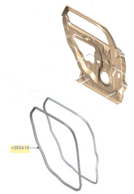Genuine OEM Factory Ford Edge Rear Door On-Body Weather-Strip FT4Z ...