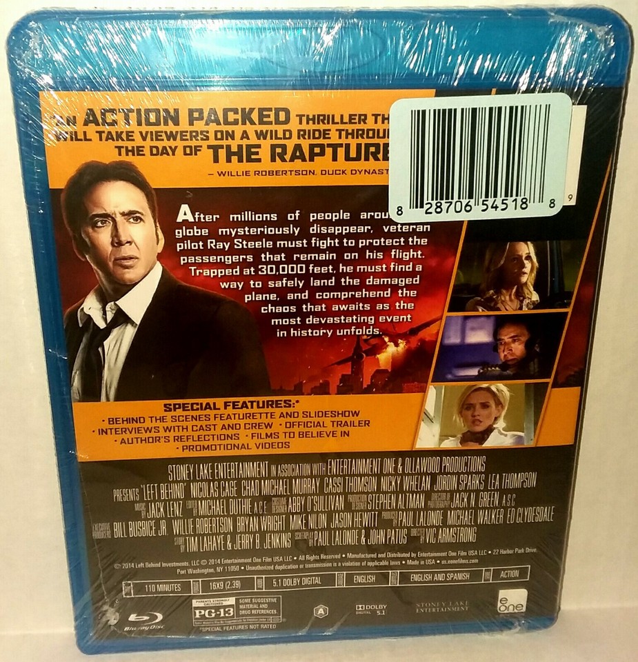 Left Behind Blu-Ray Disc NWT New 2014 Nicolas Cage eone Drama | eBay