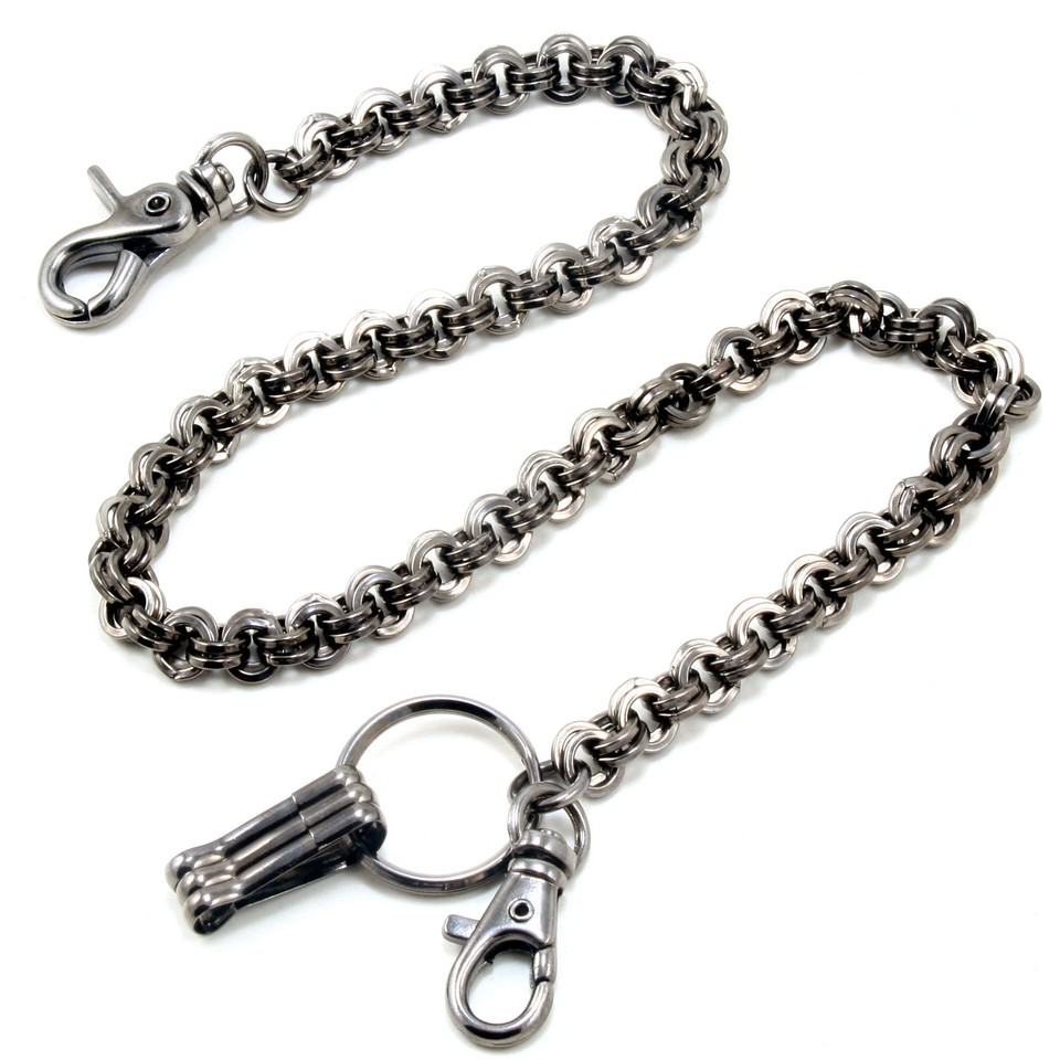 DK Small Ring Roof Simple Trucker Biker Jean Key Wallet Chain (23") BLK ...