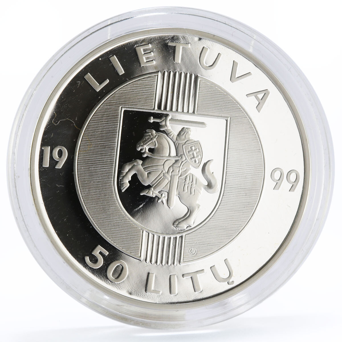 Lithuania 50 litu 10th Anniversary of the Baltic Way proof silver coin ...