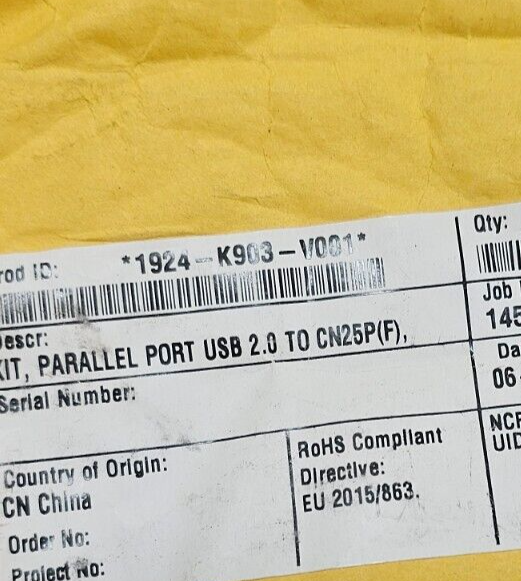 CN25P (Female) Parallel Port to USB 2.0 Cable 1924-K903 Thermal Printer ...