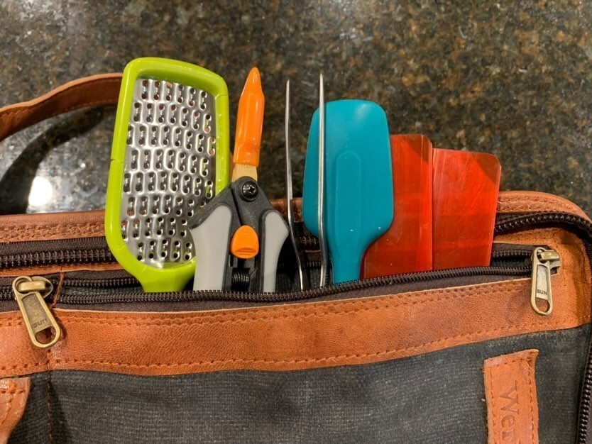 Genuine Natural Leather Knife Culinary Bag Carry Storage Chef Organiser ...