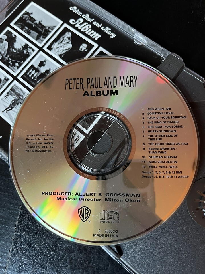 Peter, Paul + Mary THE ALBUM Used 12 Track Cd 1966 American Folk Pop ...
