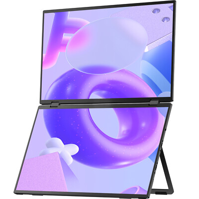 18.5" 1080P 100Hz Dual Portable Monitor Lapdock Monitor Dual Screen For ...