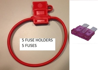 (5) 10 GAUGE ATC FUSE HOLDER With COVER + (5) 35 AMP FUSES IN-LINE 10 ...