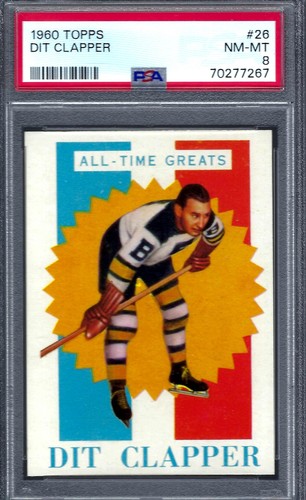 1960 Topps HK #26 PSA 8 Dit Clapper Bruins 26 Sharp! | eBay