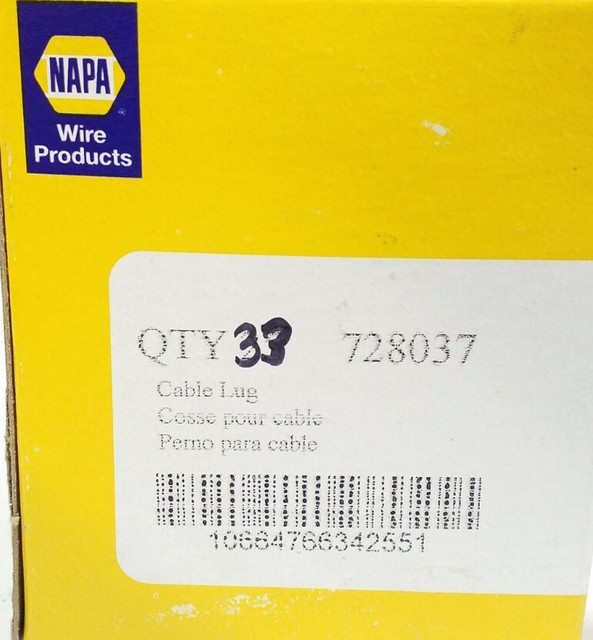 728037 Napa 1/0Ga. Copper Battery Lug 3/8" Qty.33 Returns for sale online | eBay