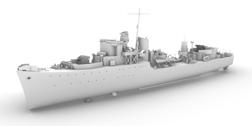1/96 HMS HUNT (Type III) class Destroyer (full hull) 3D Printed kit RC ...