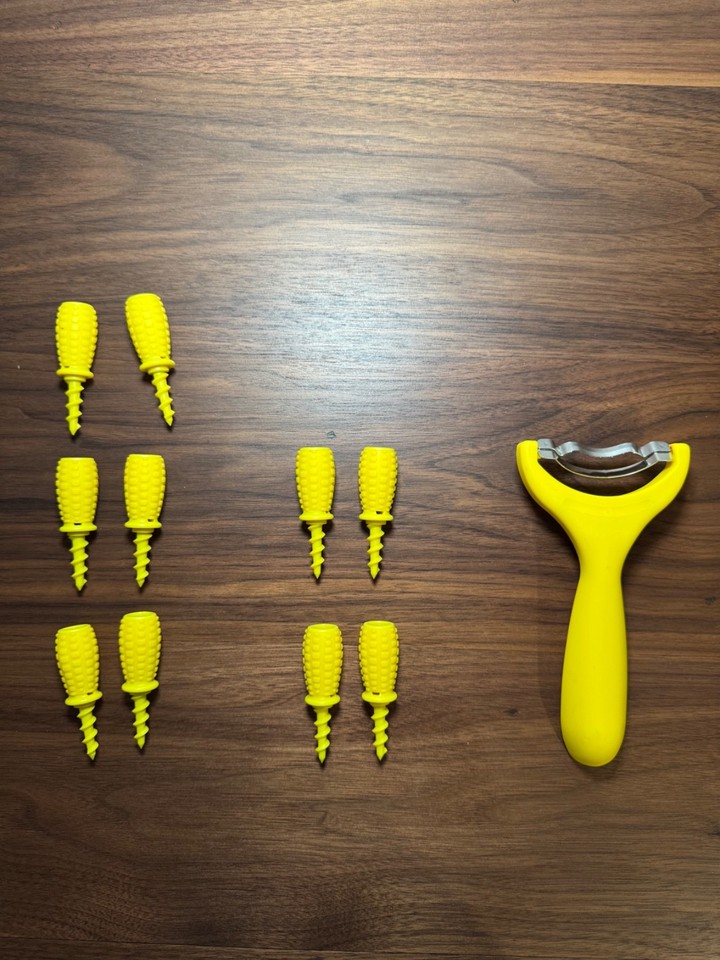 Kuhn Rikon Corn on The Cob Zipper/Cutter and 10 Corn Holders for a Set ...