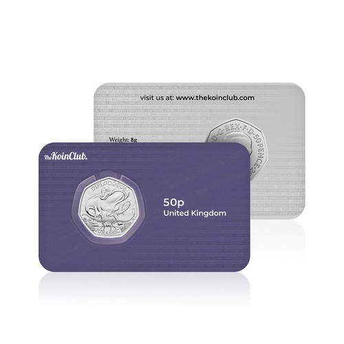 Royal Mint Iconic Specimens Diplodocus 50p Brilliant Uncirculated UK ...