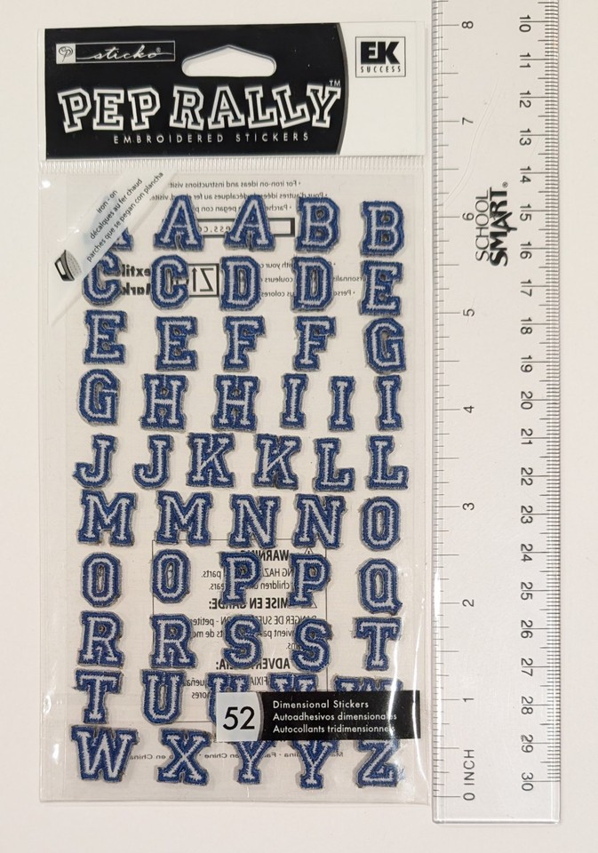 Sticko Pep Rally Embroidered Blue Varsity Letters Scrapbooking Stickers ...
