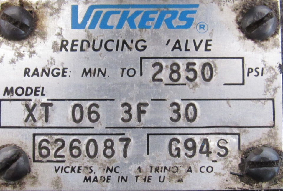 NEW VICKERS XT-06-3F-30 PRESSURE REDUCING VALVE XT063F30 | eBay