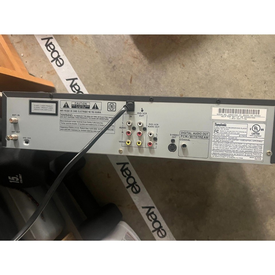 Symphonic WF802 DVD VCR Combo Player VHS Recorder 【sold as it is】 | eBay