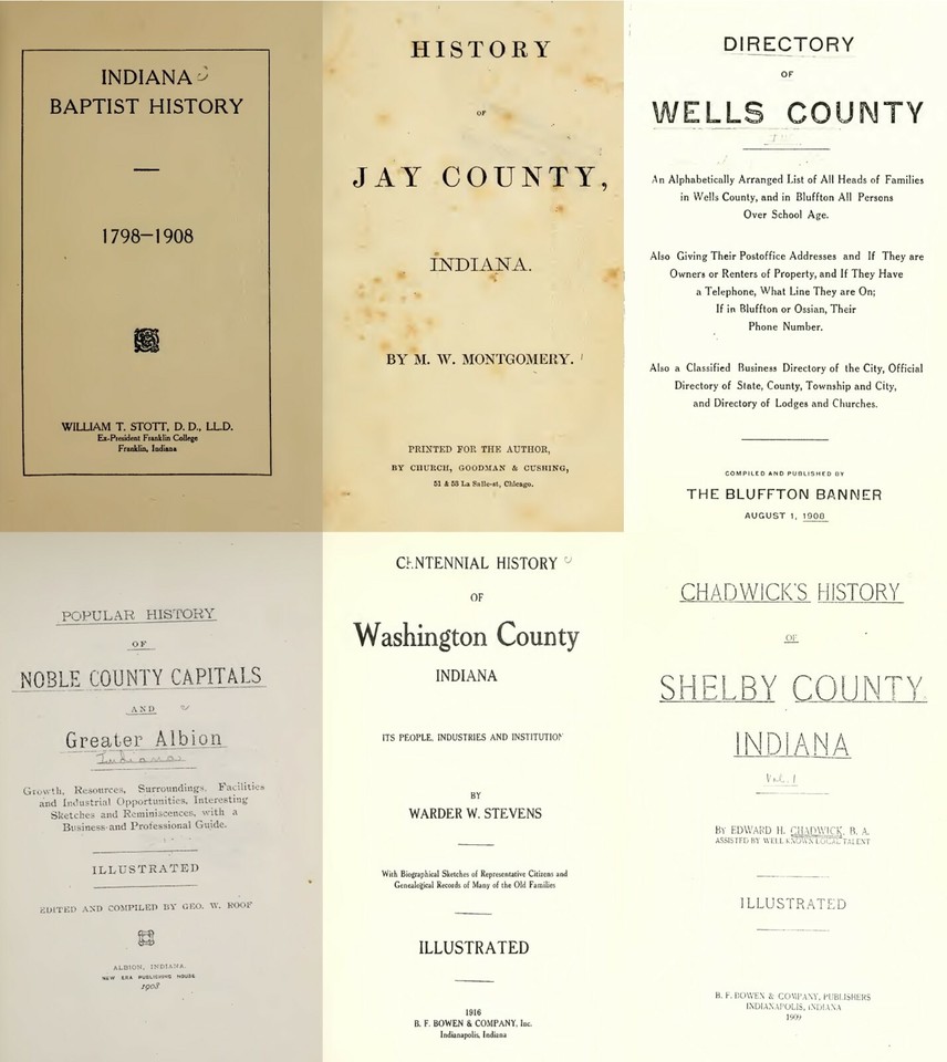 105 Old Rare Books on Indiana History Genealogy Ancestry Family Records ...