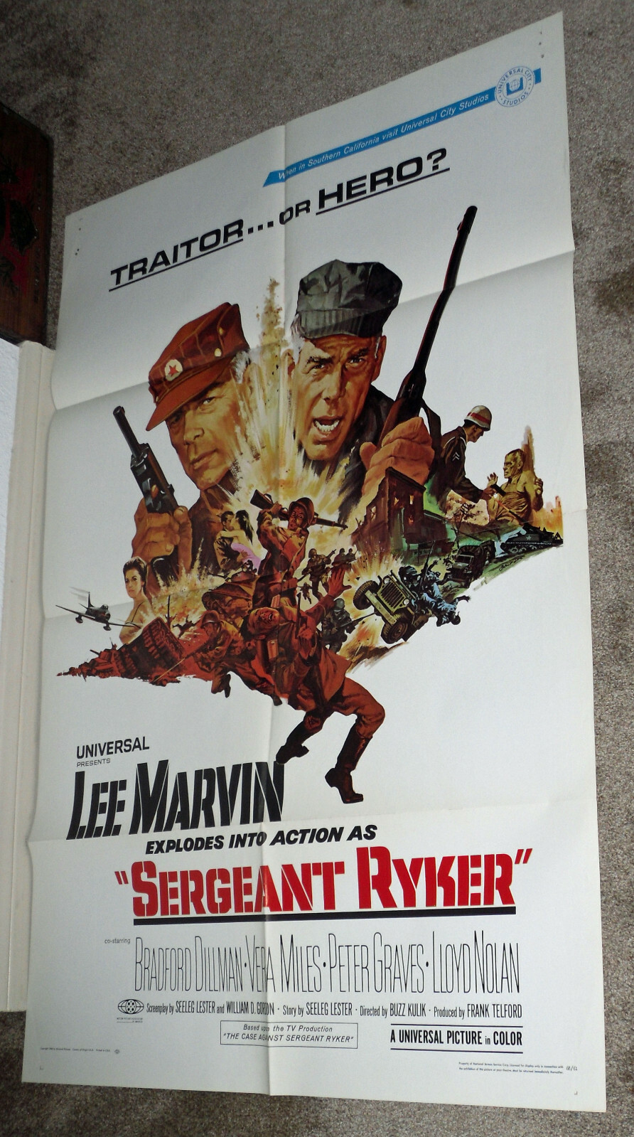 SERGEANT RYKER original 1968 KOREAN WAR one sheet movie poster LEE MARVIN | eBay