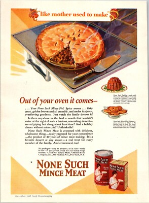 1928 PRINT AD- NONE SUCH MINCE MEAT-LIKE MOTHER USED TO MAKE -A46 | eBay