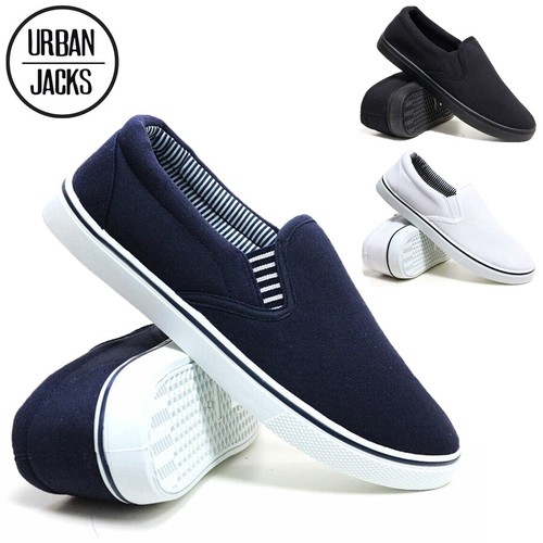 MENS SLIP ON CASUAL CANVAS ESPADRILLES PUMPS SHOES GYM PLIMSOLLS ...