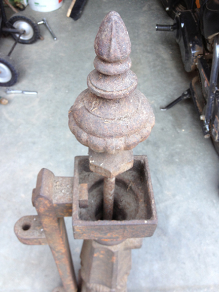 Antique Iron Gate Post | eBay