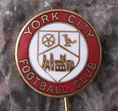 Vintage York City Football Club English YCFC Logo Motif Crest Pin Badge ...