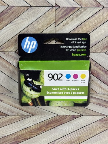 New Genuine HP 902 Cyan Magenta Yellow 3PK Ink Cartridges OfficeJet Pro ...