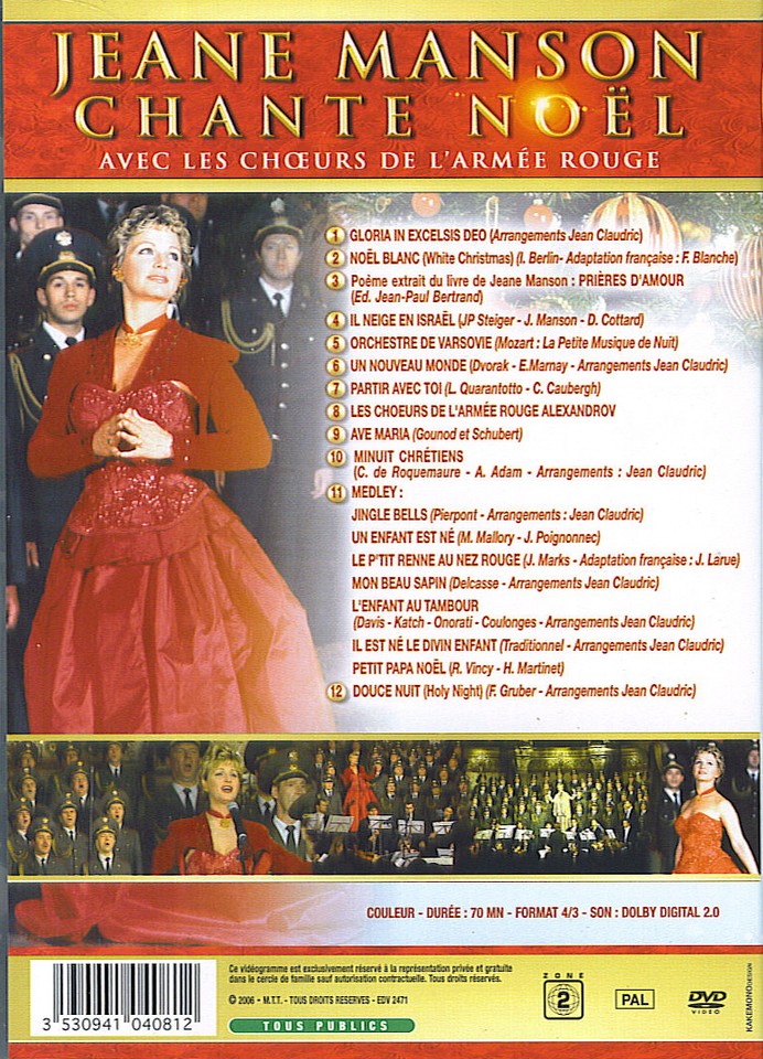 Jeane Manson chante Noël avec les Choeurs de l'Armée Rouge (DVD) | eBay