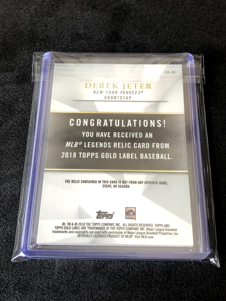 Derek Jeter 2018 Topps Gold Label MLB Legends Relic #ed 02/50 Jersey ...