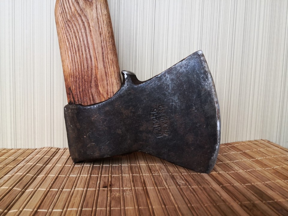 Old large forged ax 1956 Vintage strong, rare, big combat ax. Big ...