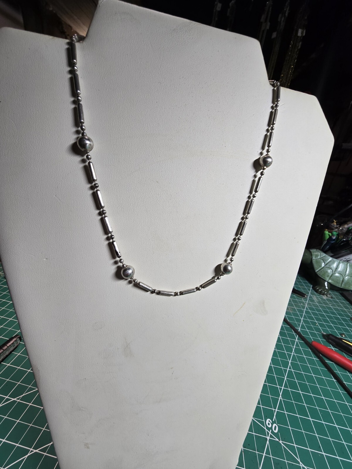 Vintage Italian Choker Necklace 925 Sterling - Gem