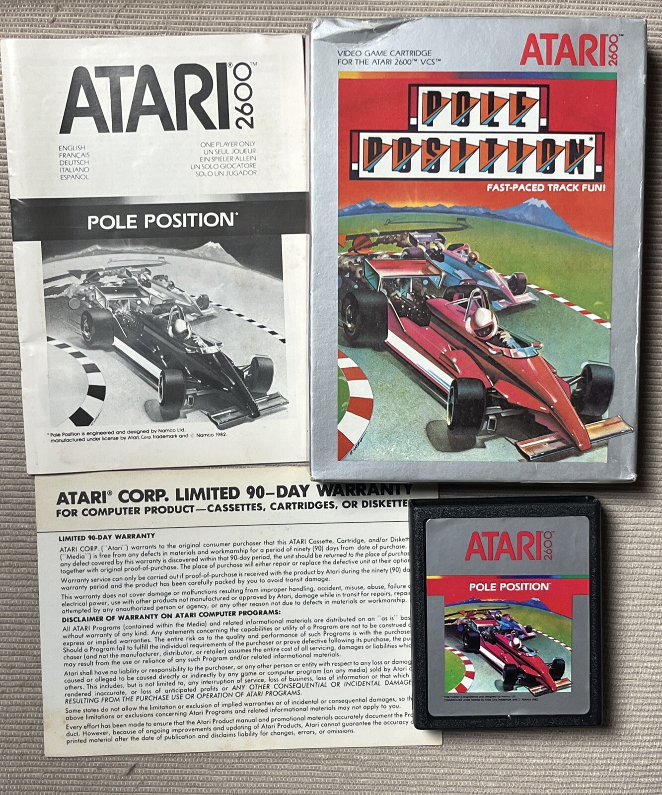 Pole Position (Atari 2600, 1983, 1988 CIB Complete With Manual & Box ...