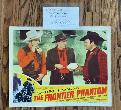 Signed Original The Frontier Phantom Movie Lobby Card Lash La Rue Autograph 51' | eBay