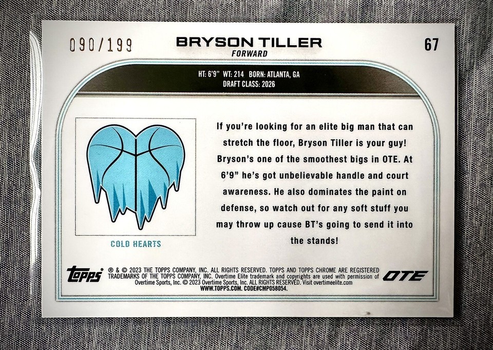 *Mint Condition (In Protective Sleeve)* Bryson Tiller Trading Card | eBay