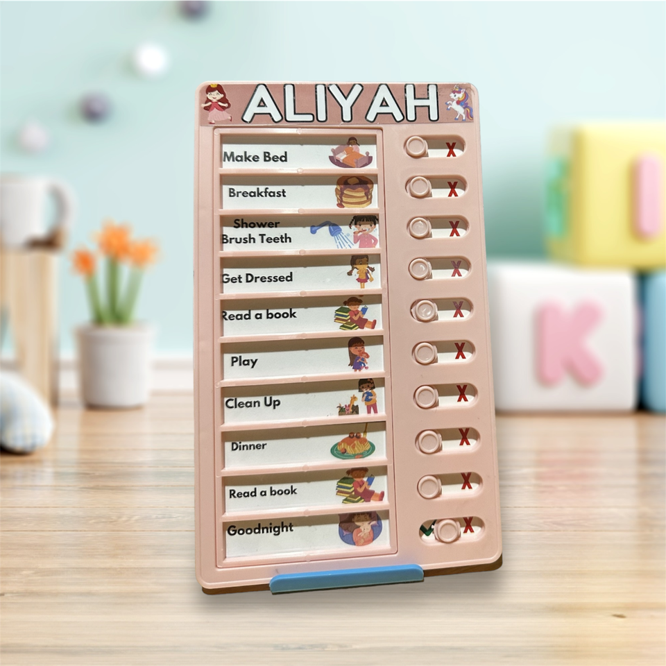 Personalized Chore Chart Visual Schedule with Sliding Buttons | eBay