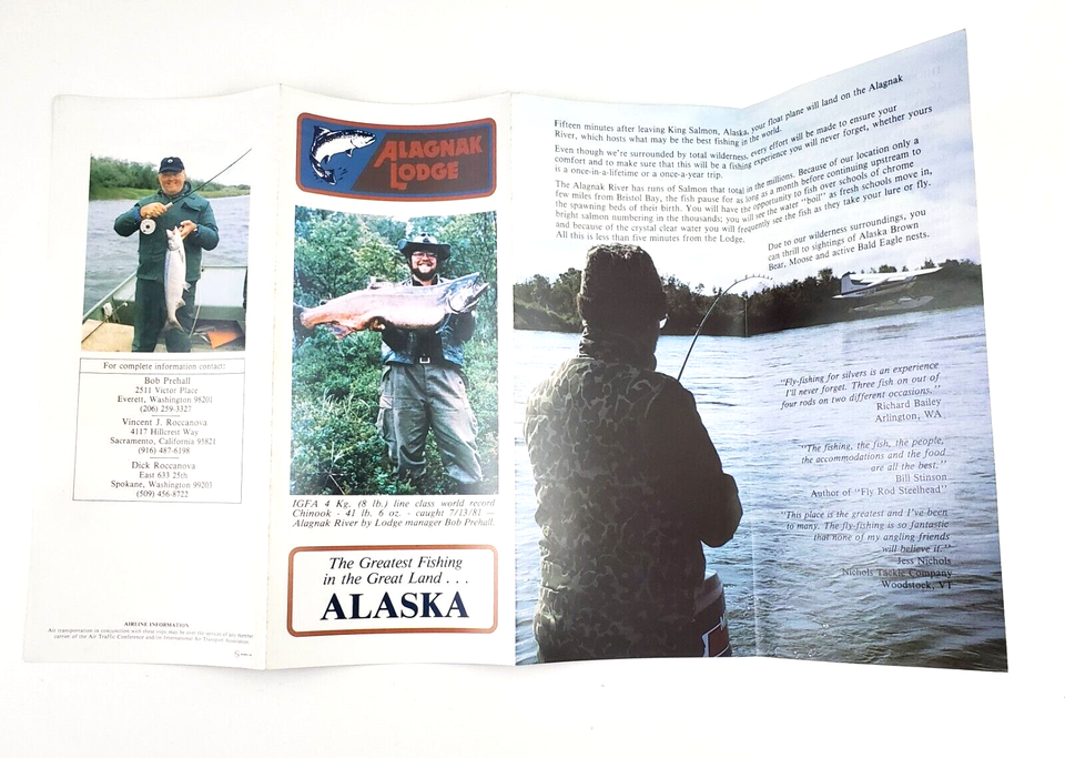 1980s Alagnak Fishing Lodge King Salmon Alaska AK Guides Vtg Travel ...
