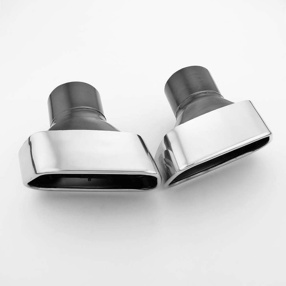 3" inlet Slant Square Stainless Steel Exhaust Tips Outlet Inside Black ...