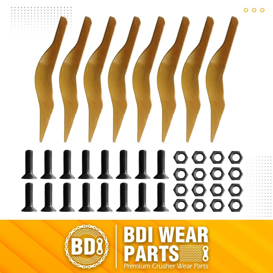 8 New Bucket Tooth Uni-Teeth with Hardware 1324720 Fits Caterpillar ...