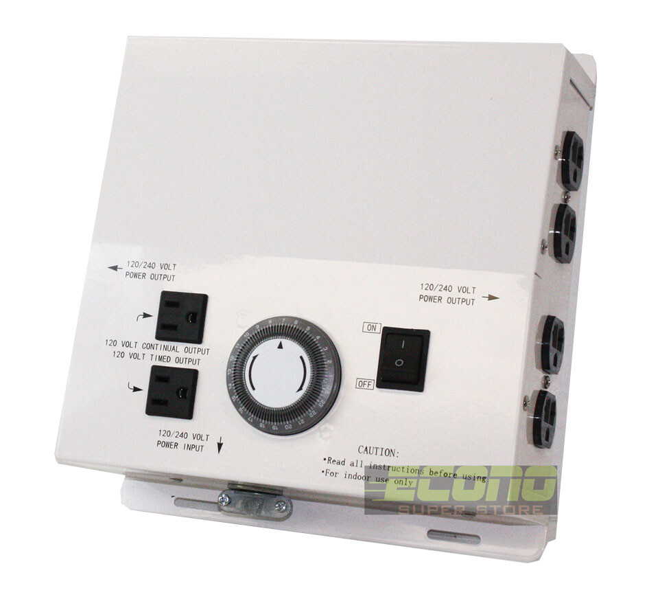 MLC HID Light Control Box 50 Amp 240V 8000 Watts w/8 Outlet & 24hr ...