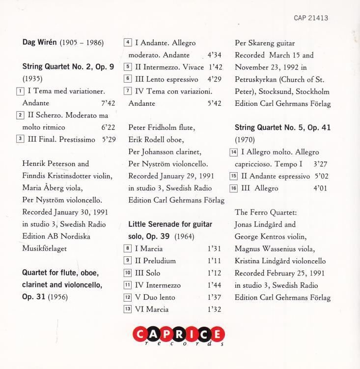 Swedish Composers - Dag Wirén : Dag Wirén 7391782214130 | eBay