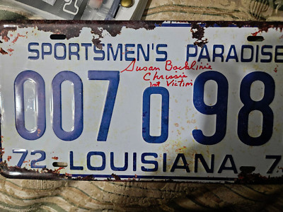 JAWS Louisiana rusted license Plate Autographed by 1st Victim JSA ...