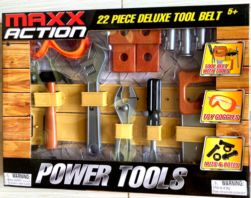 Maxx Action Power Tools 22-Piece Deluxe Tool Belt Set For Ages 5+. New ...