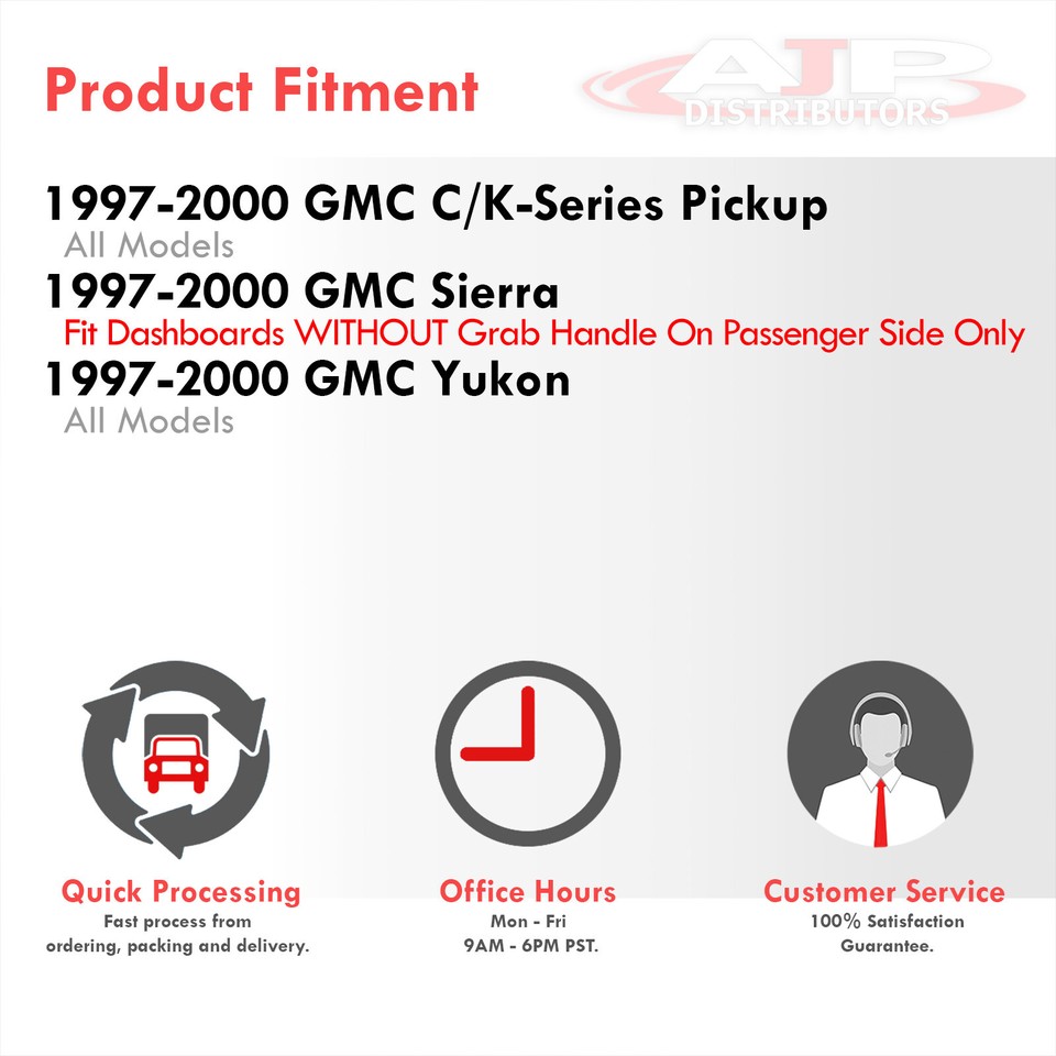 Molded Dashboard Cover Pad Overlay Skin Cap For 1997-2000 Chevy C/K ...