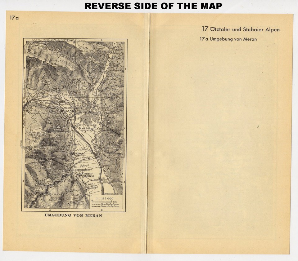 1939 VINTAGE MAP OF ÖTZTAL ALPS ÖTZTALER UND STUBAIER ALPEN / AUSTRIA ...