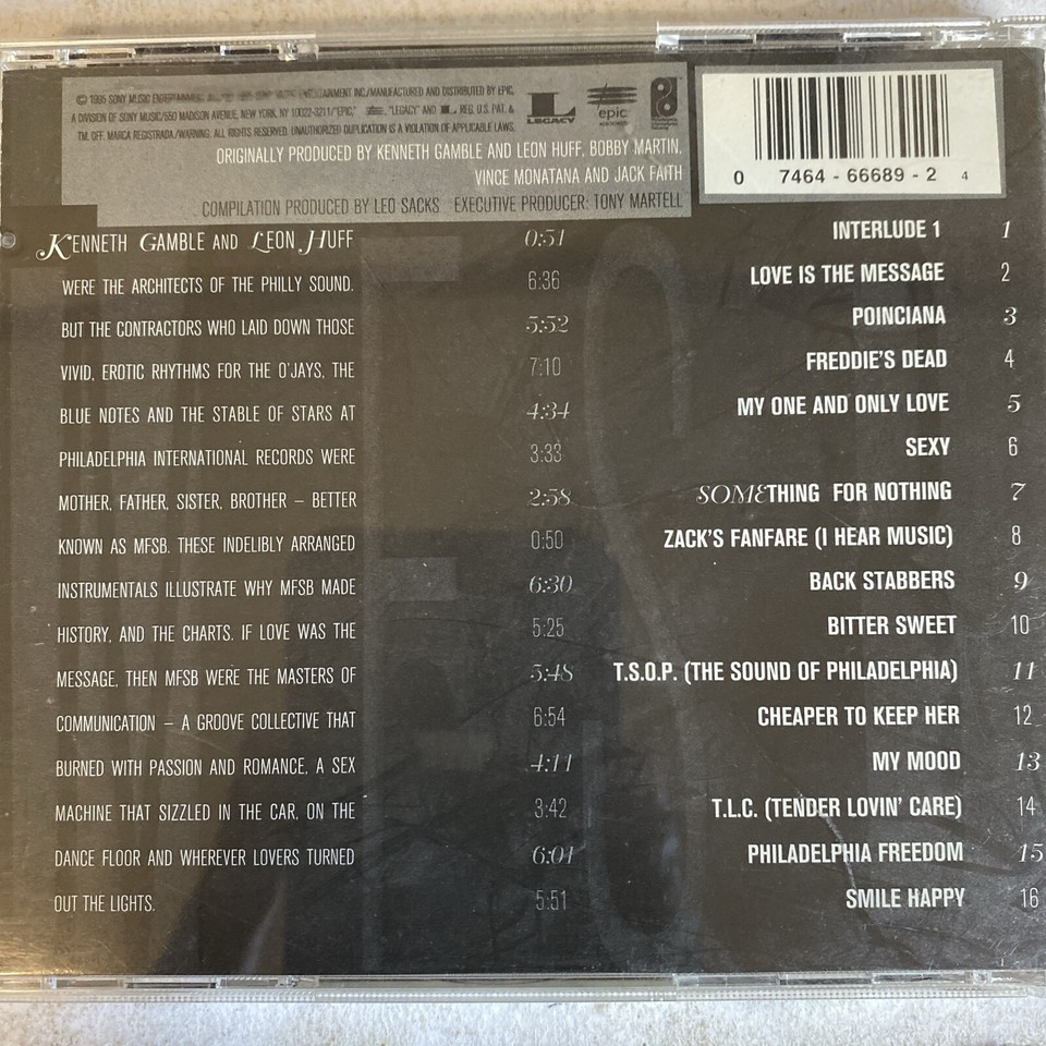 Love Is the Message: The Best of MFSB (CD, Feb-2008, Legacy) *NEAR MINT ...