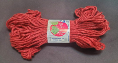 Cardinal Red Vtg Lovely Ann Heavy Rug Yarn 70 Yds Skein NOS Rayon ...